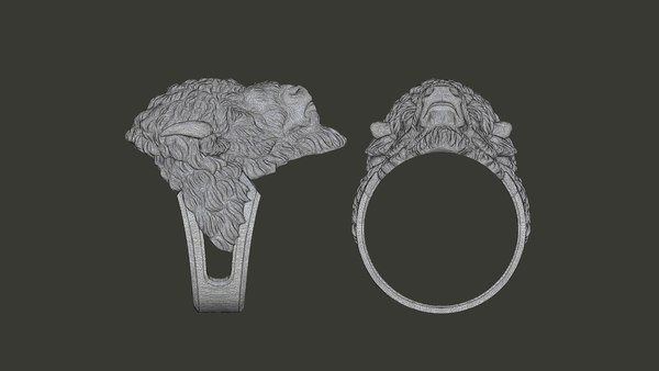 3D model American Bison Head Ring Jewelry 3D - TurboSquid 1881692