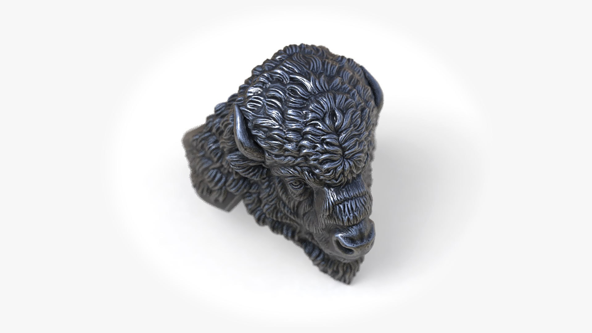 3D Model American Bison Head Ring Jewelry 3D - TurboSquid 1881692