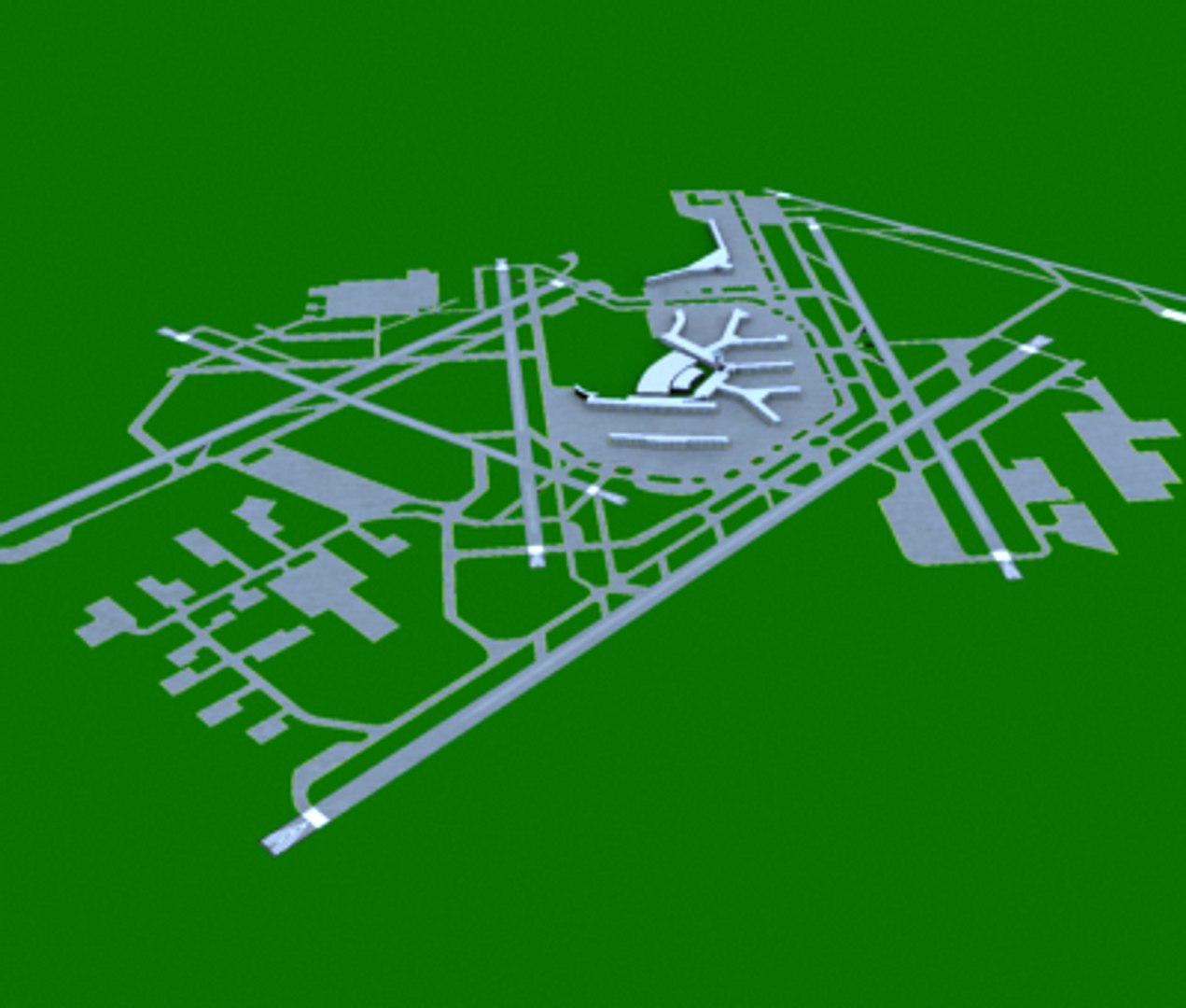 3d Chicago O Hare Airport Runway Model