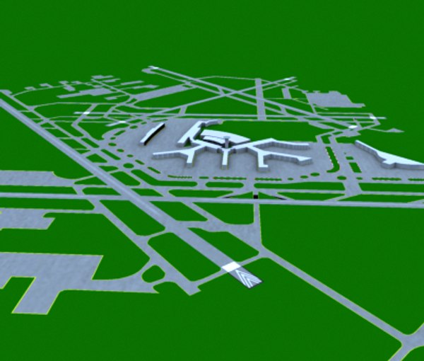 3d chicago o hare airport runway model