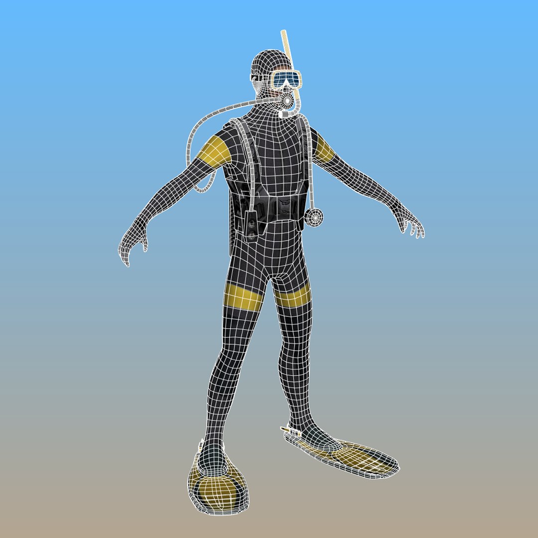 3d Scuba Diver Dive Model