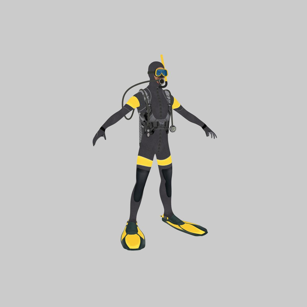 3d Scuba Diver Dive Model