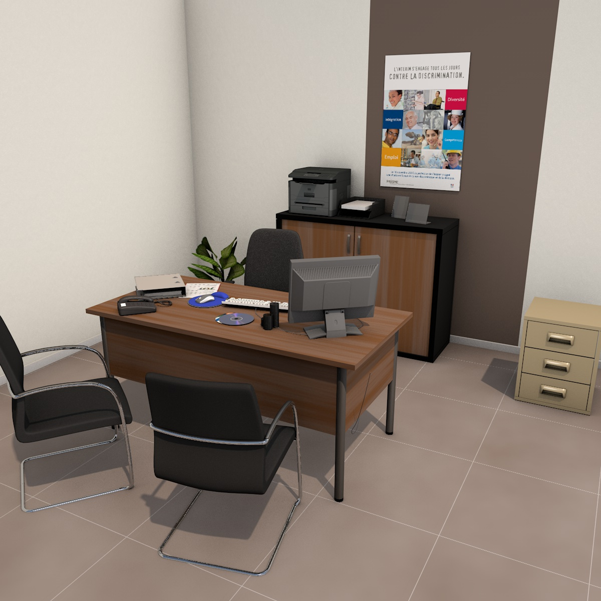 office desk 3d model