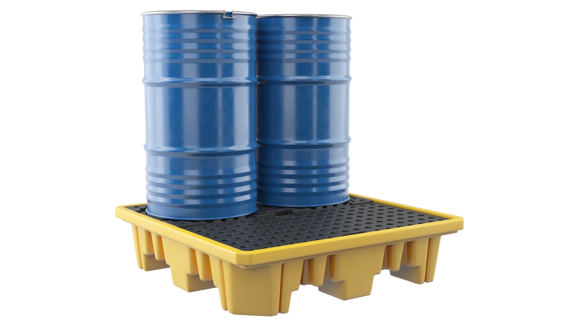 Spill Pallet With Barrels 3D Model - TurboSquid 2210077