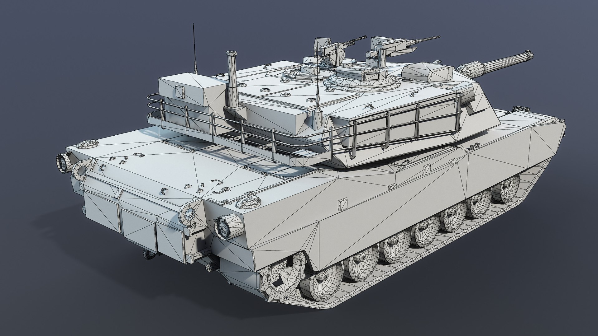 3d Low-poly Battle Tank M1a1 Abrams