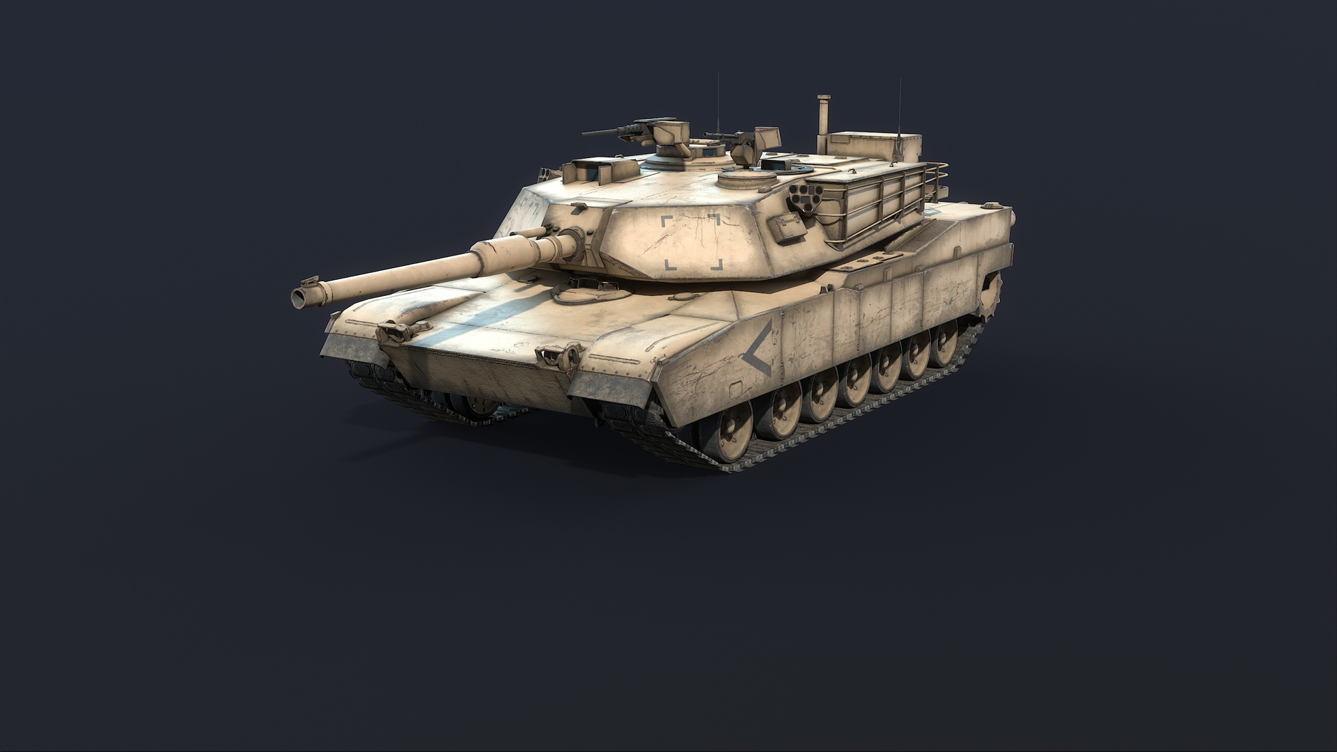 3d Low-poly Battle Tank M1a1 Abrams