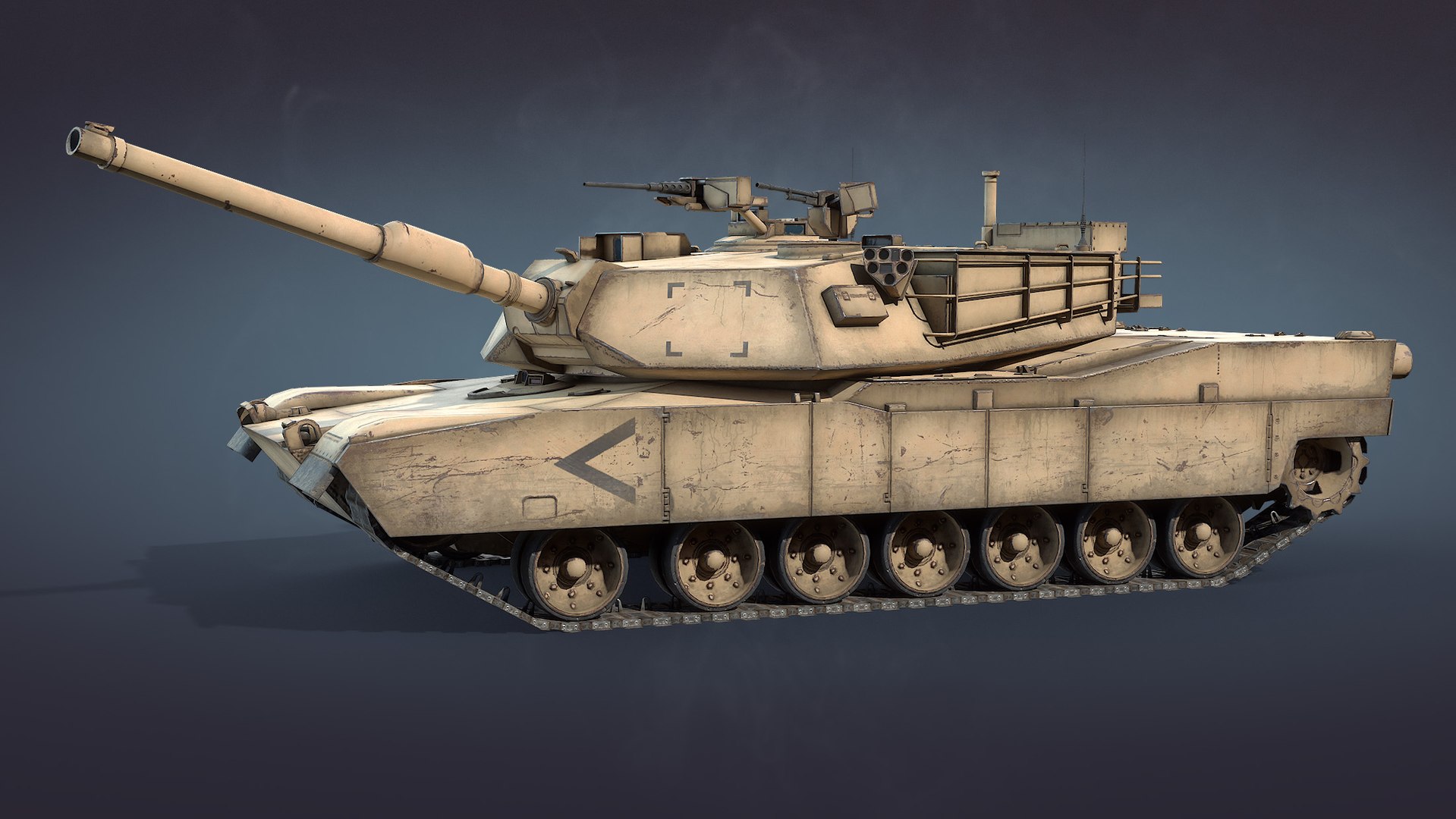 3d Low-poly Battle Tank M1a1 Abrams