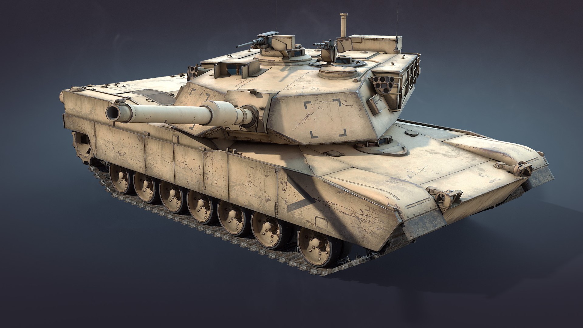 3d Low-poly Battle Tank M1a1 Abrams