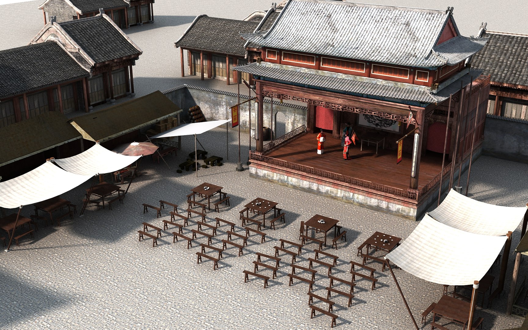 Stage ancient chinese 3D model - TurboSquid 1671288