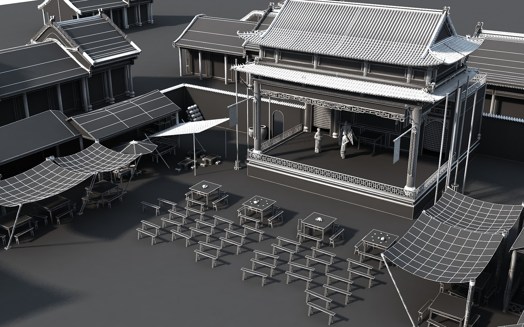 Stage ancient chinese 3D model - TurboSquid 1671288