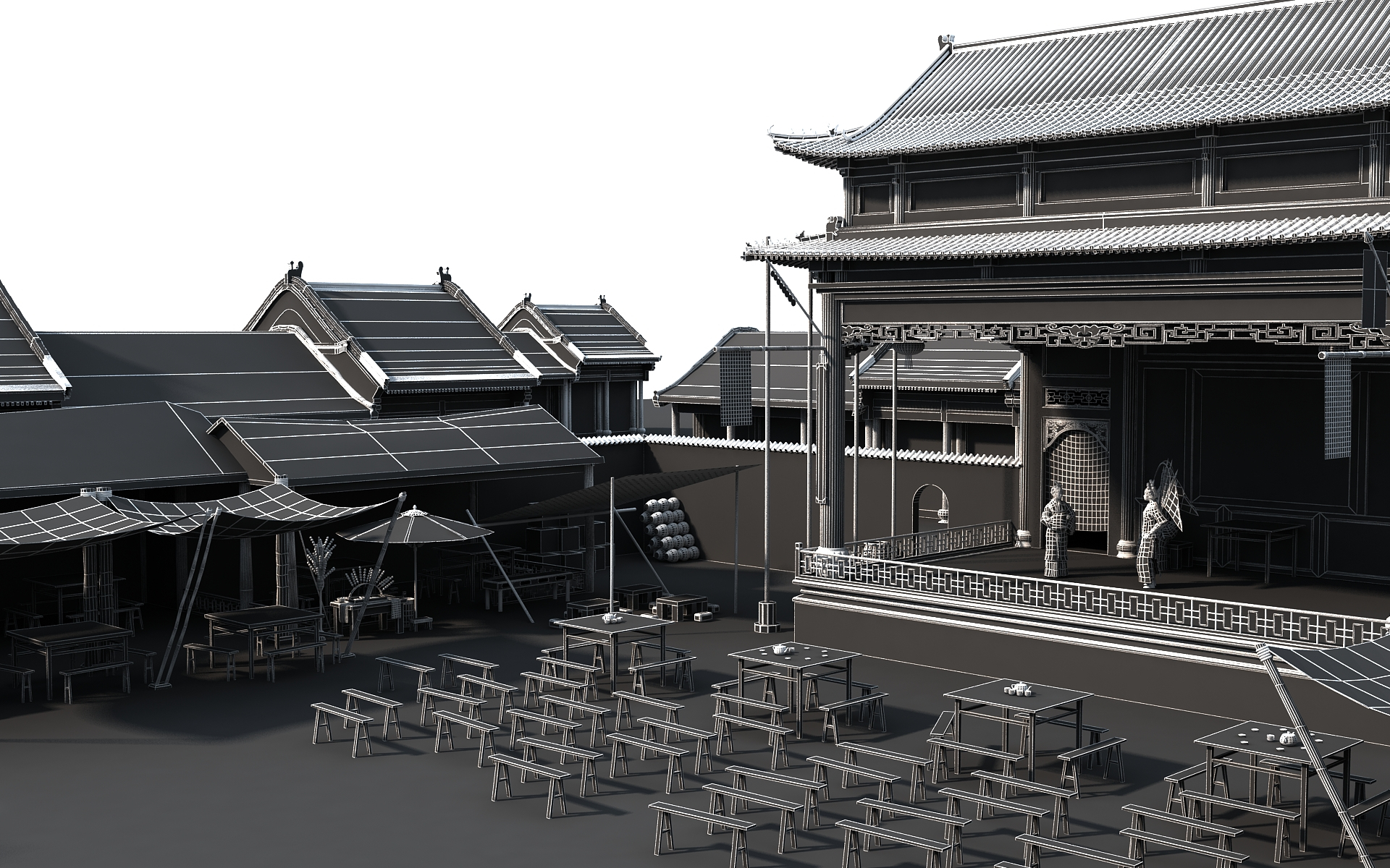 Stage ancient chinese 3D model - TurboSquid 1671288