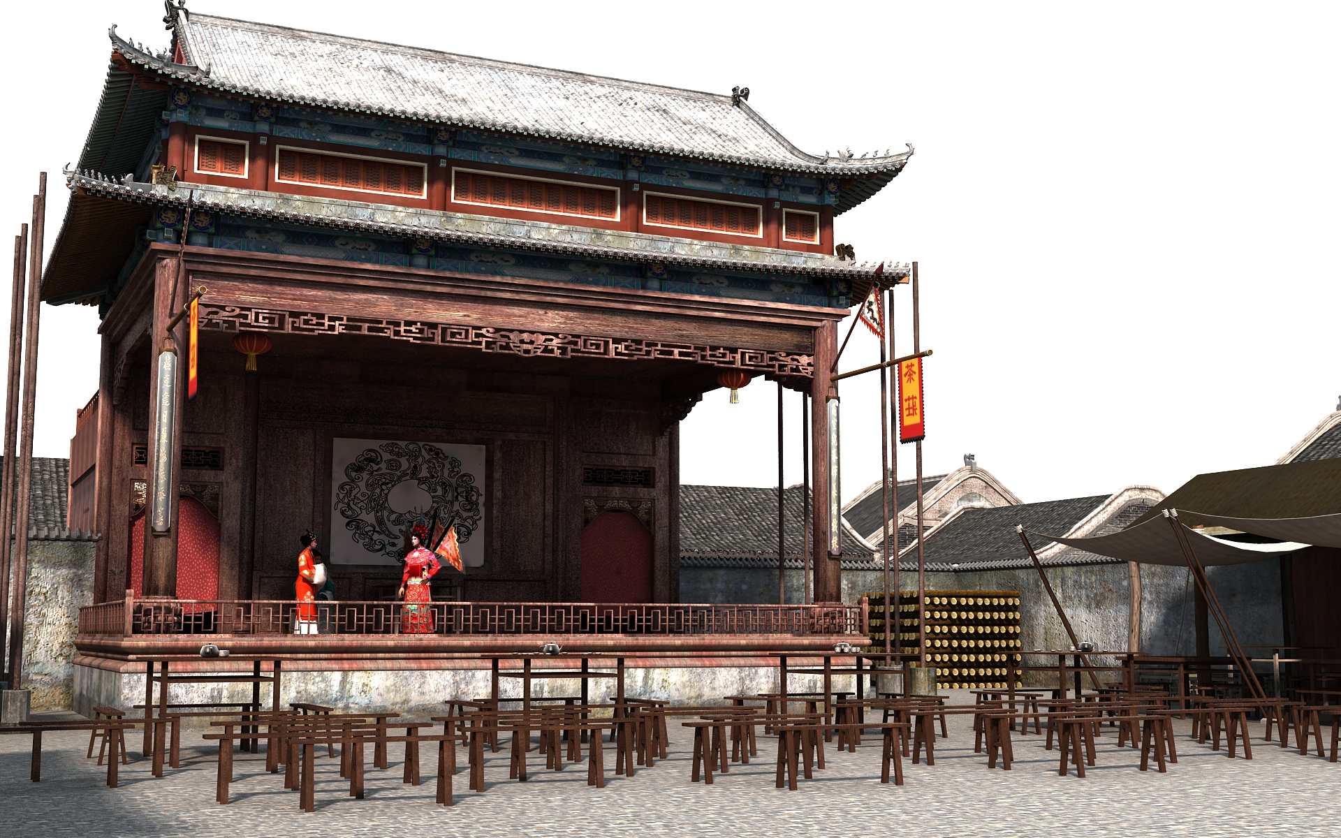 Stage ancient chinese 3D model - TurboSquid 1671288