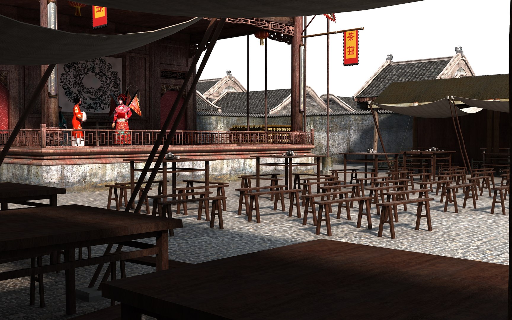 Stage ancient chinese 3D model - TurboSquid 1671288