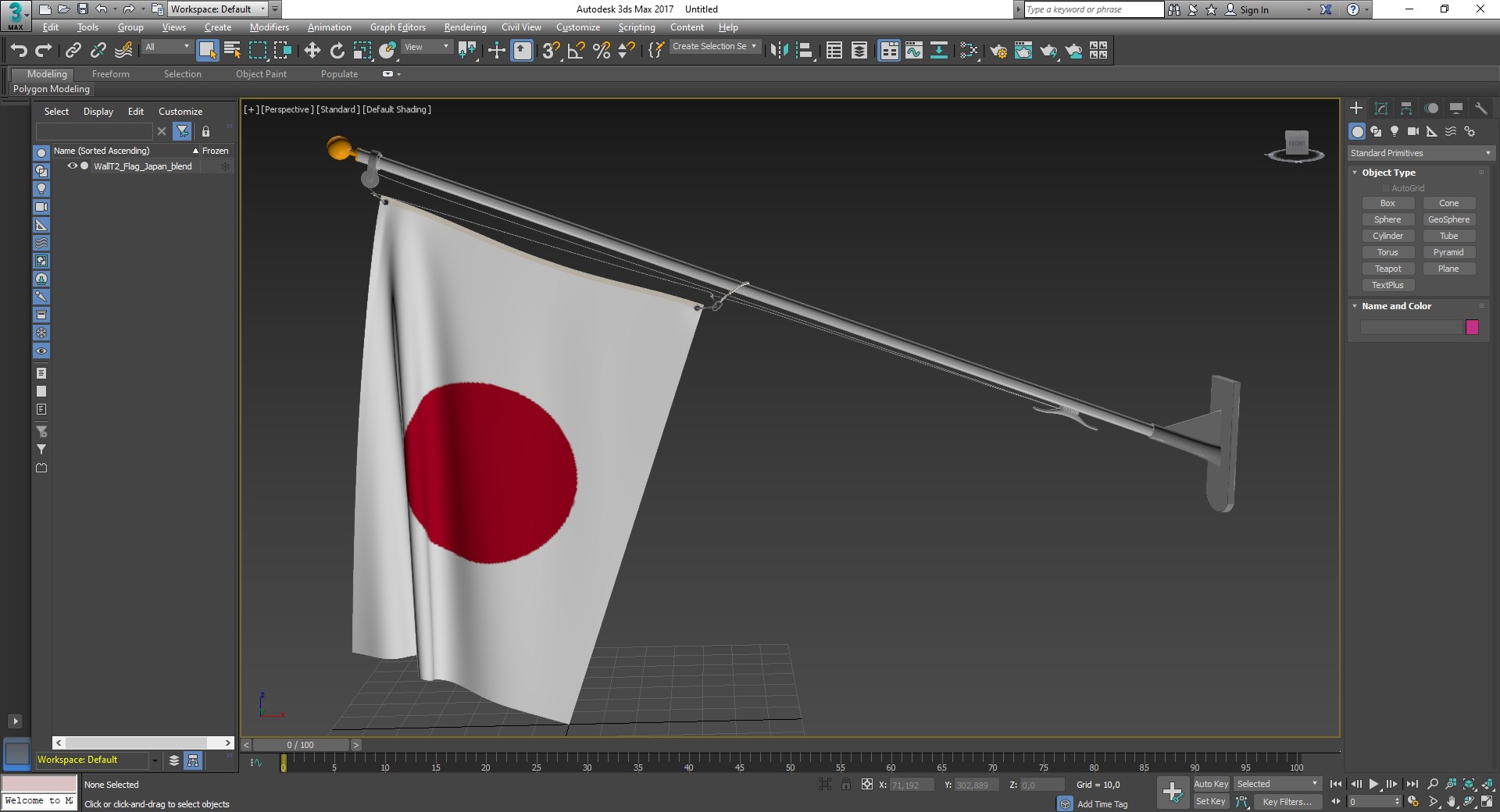 Wall Flag Japan T2 3D Model - TurboSquid 2233717