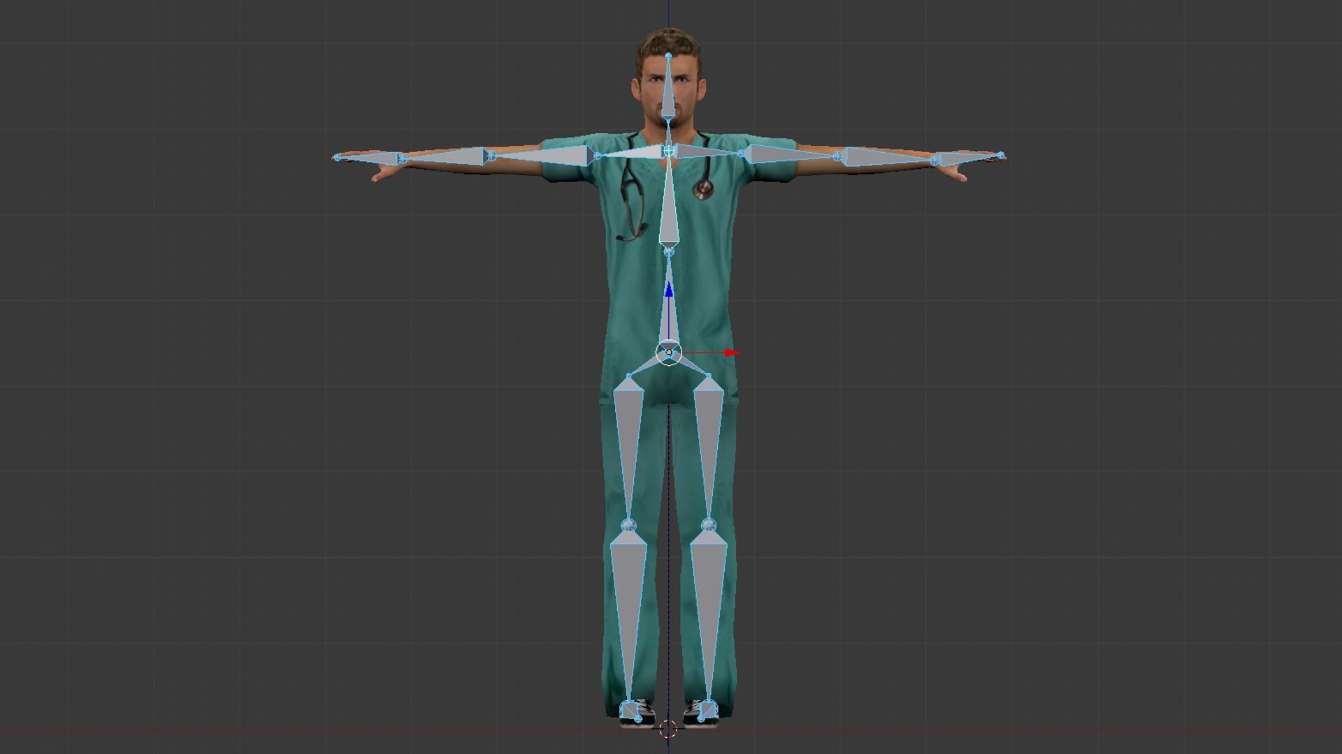 realistic male nurse rigged 3d obj