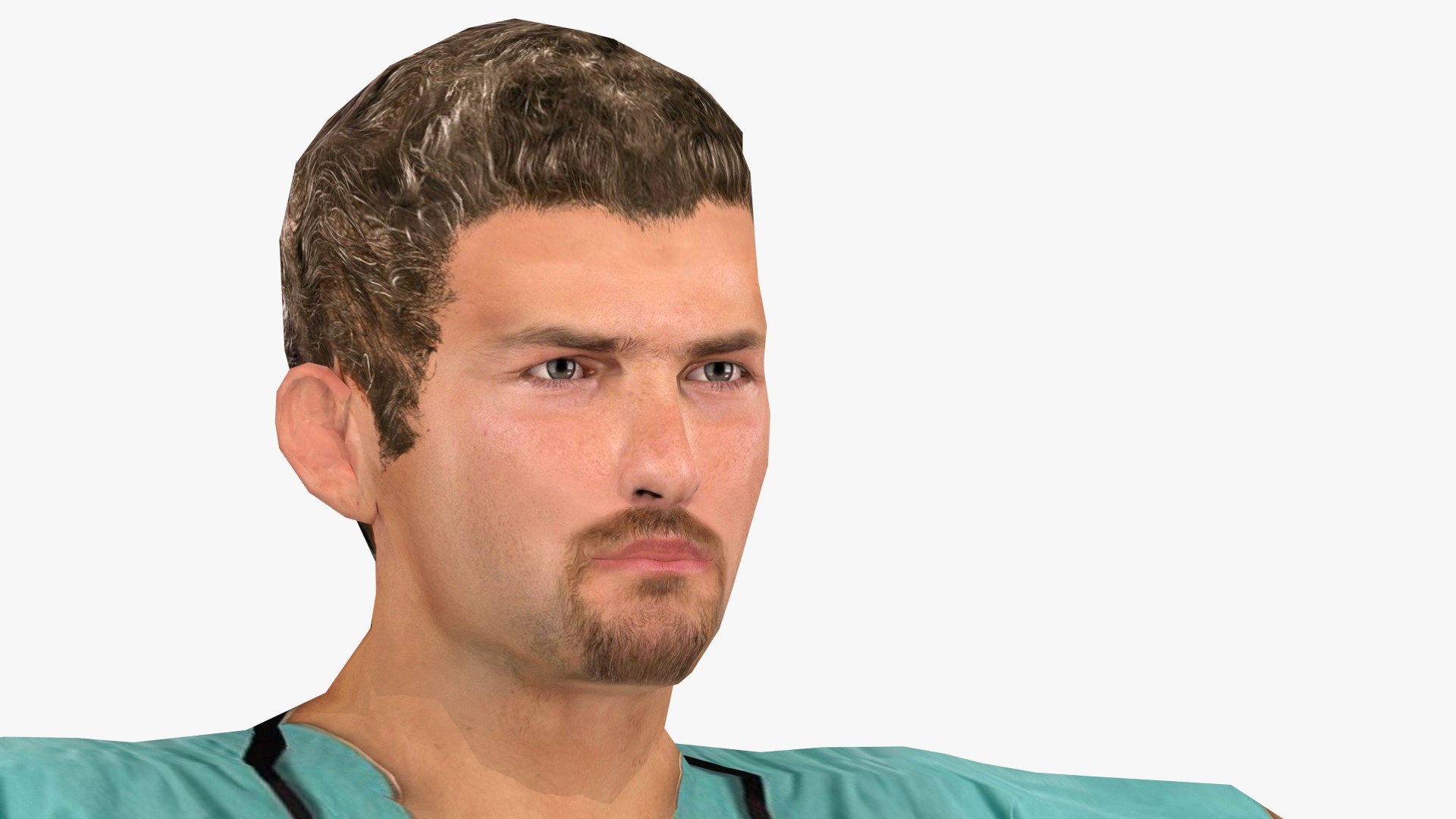 realistic male nurse rigged 3d obj