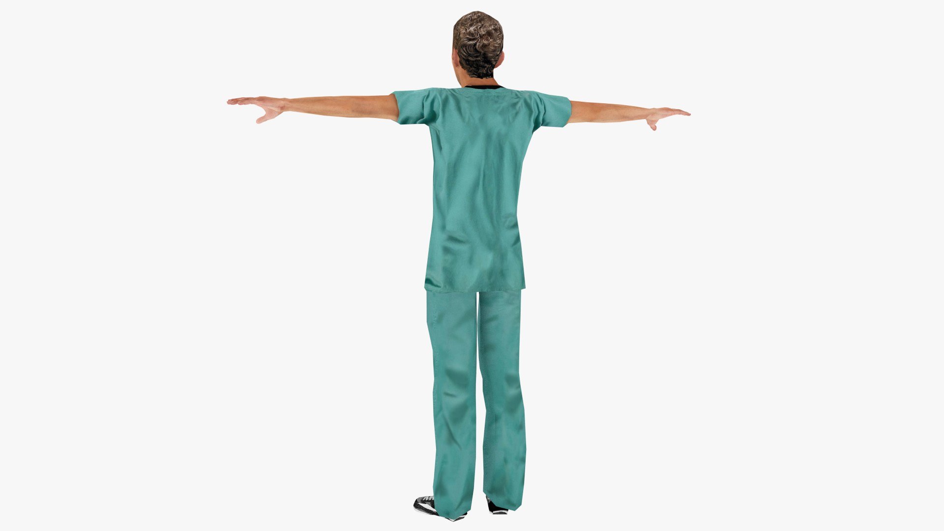 realistic male nurse rigged 3d obj