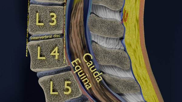 modelo 3d Anatomía de la sección longitudinal de la espalda baja ...