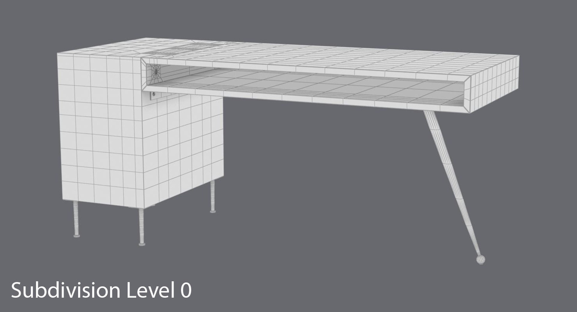 3D Mid-century-modern-desk - TurboSquid 1262269