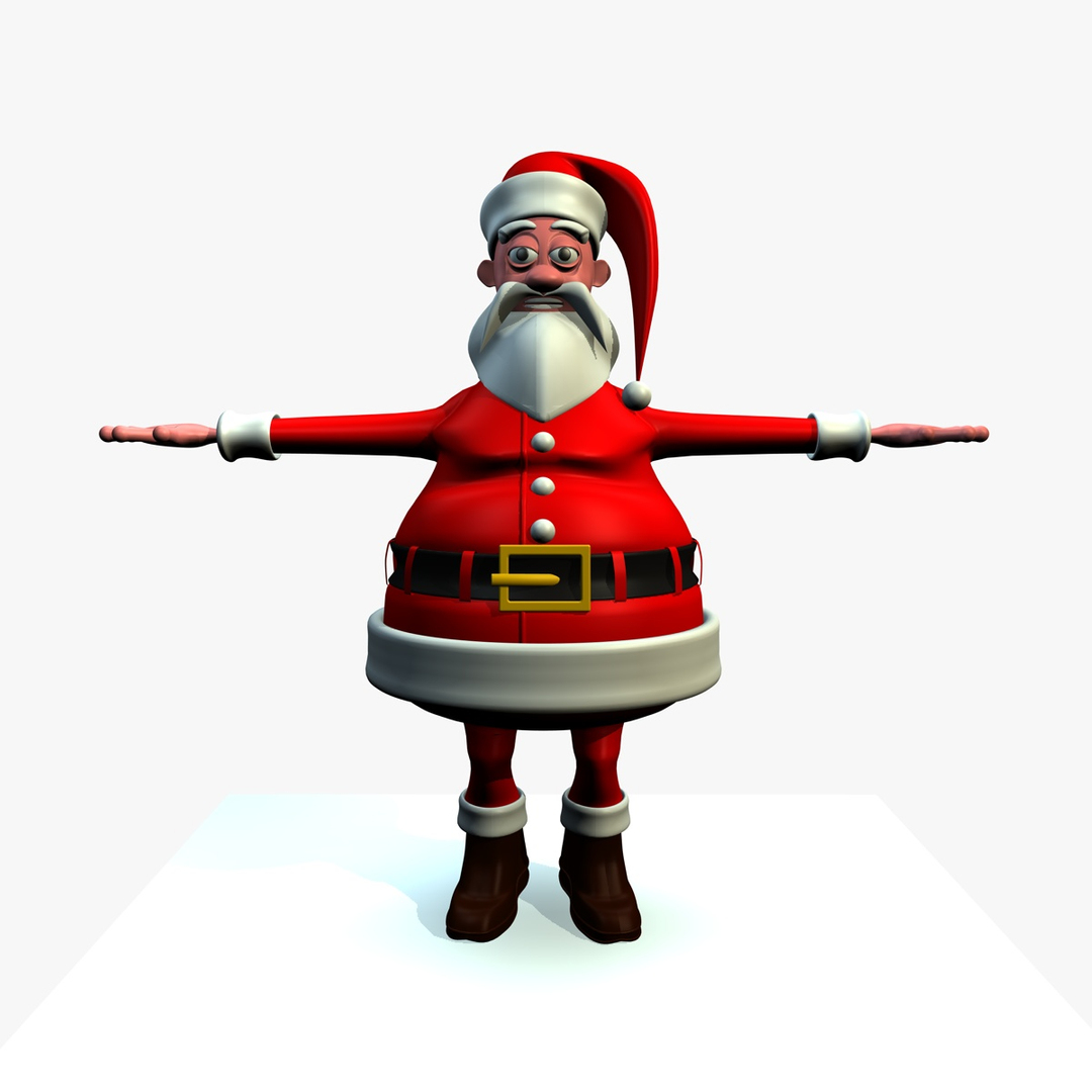 3ds Cartoon Character Ted Santa Claus