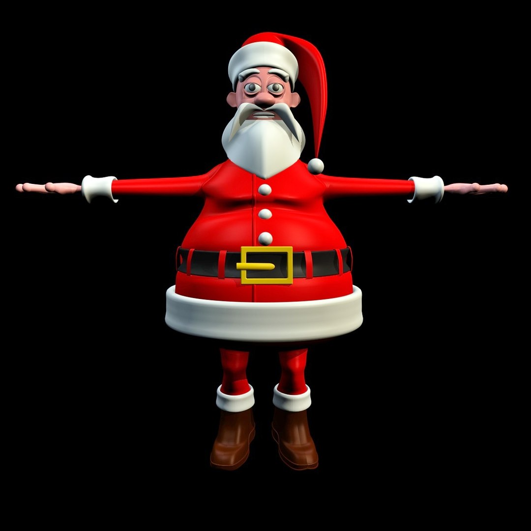 3ds Cartoon Character Ted Santa Claus