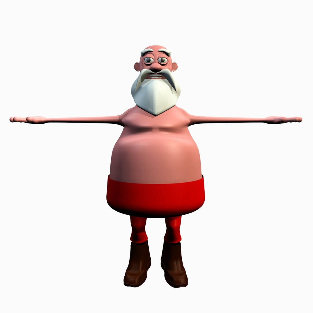 3ds Cartoon Character Ted Santa Claus