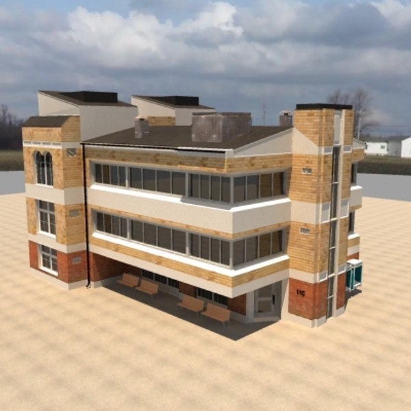 3d model office building city