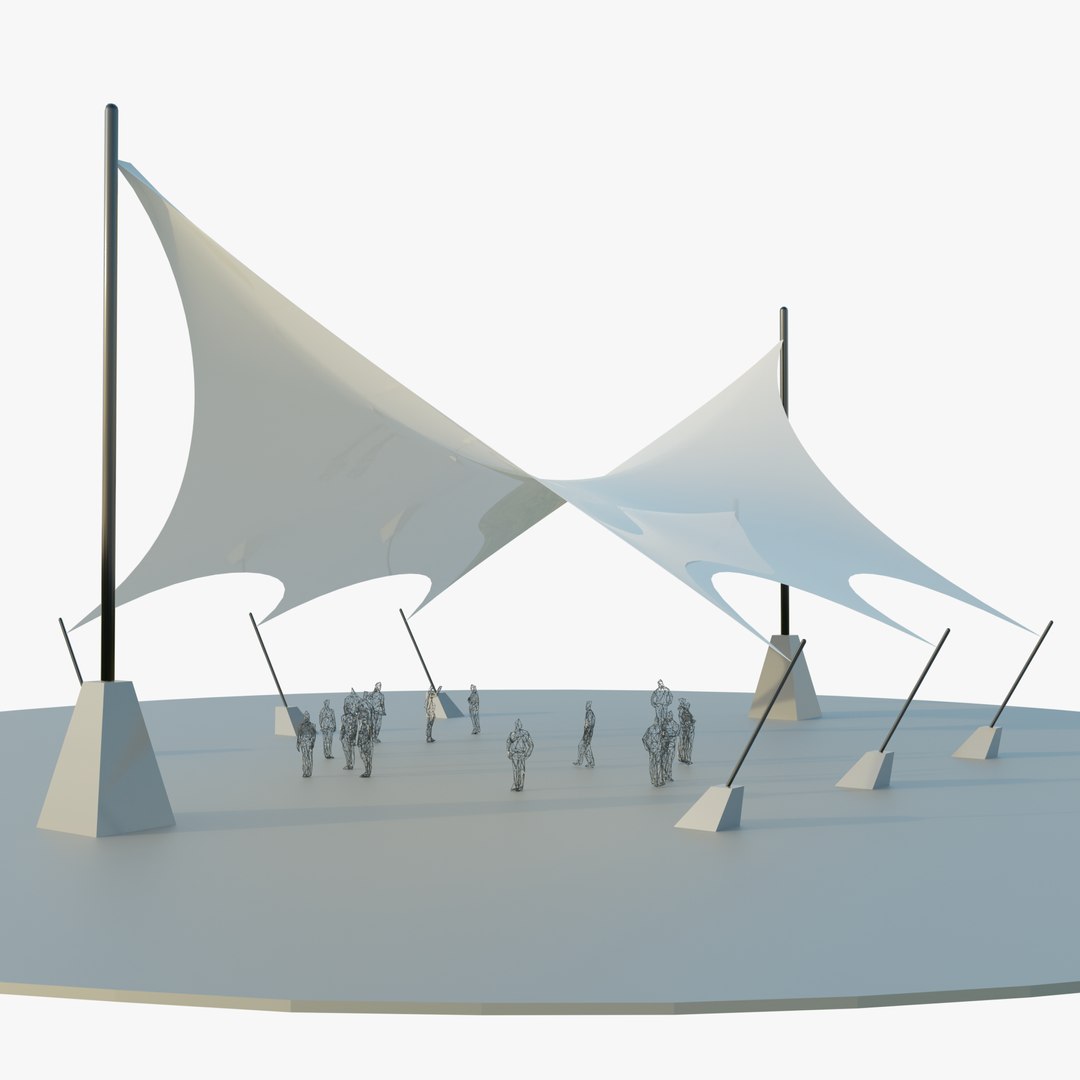 Tensile Structure Canopy 9 Model - TurboSquid 2249904