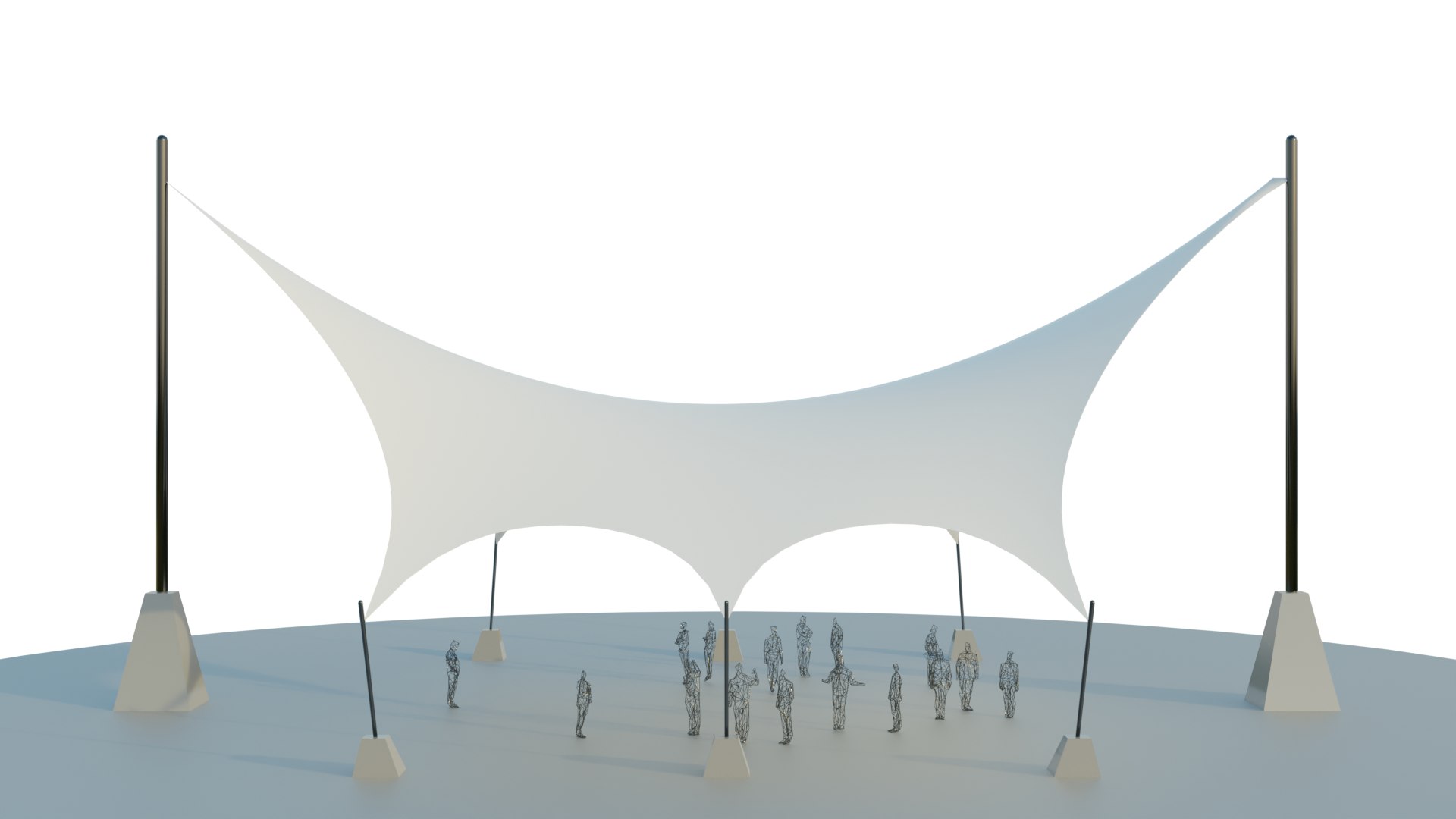Tensile Structure Canopy 9 Model - TurboSquid 2249904