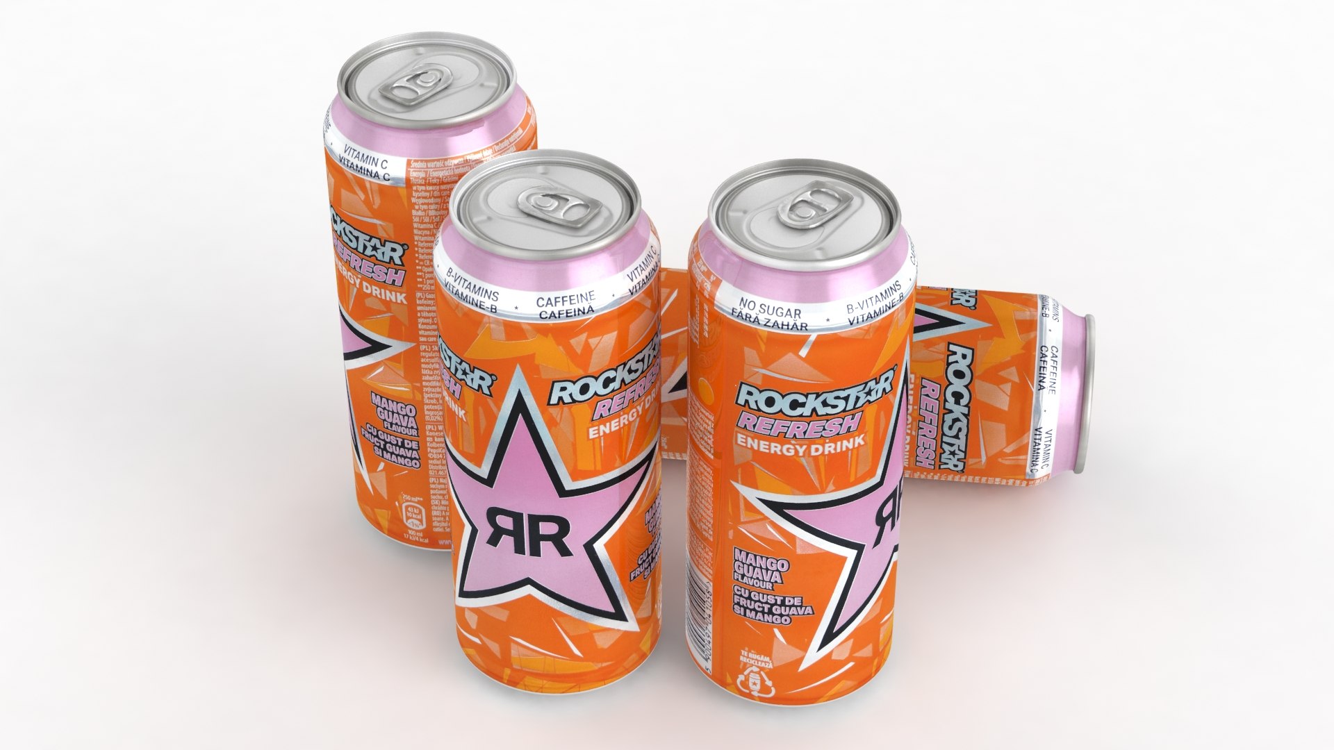 3D Beverage Can Rockstar Refresh Energy Drink Mango Guava 500ml 2023 ...