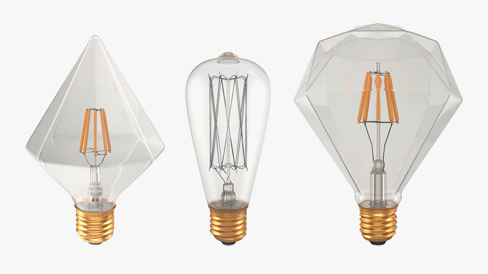 Vintage Edison Light Bulbs Collection 4 3D - TurboSquid 2139266