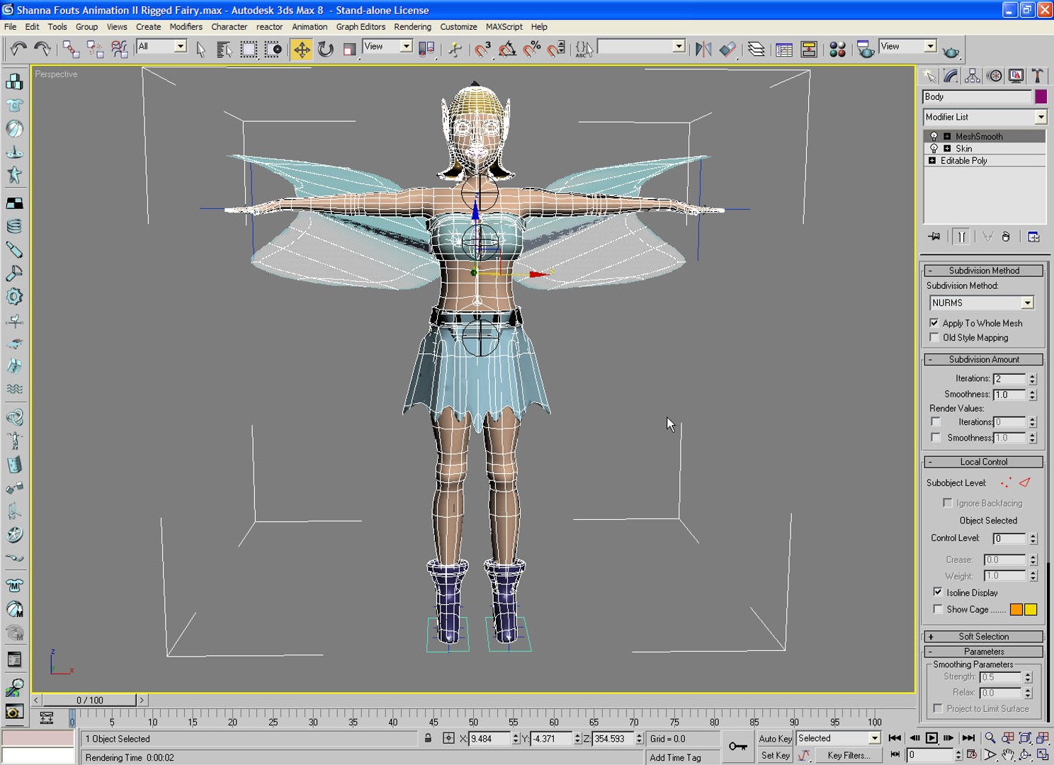 3d model fairy rigged bones