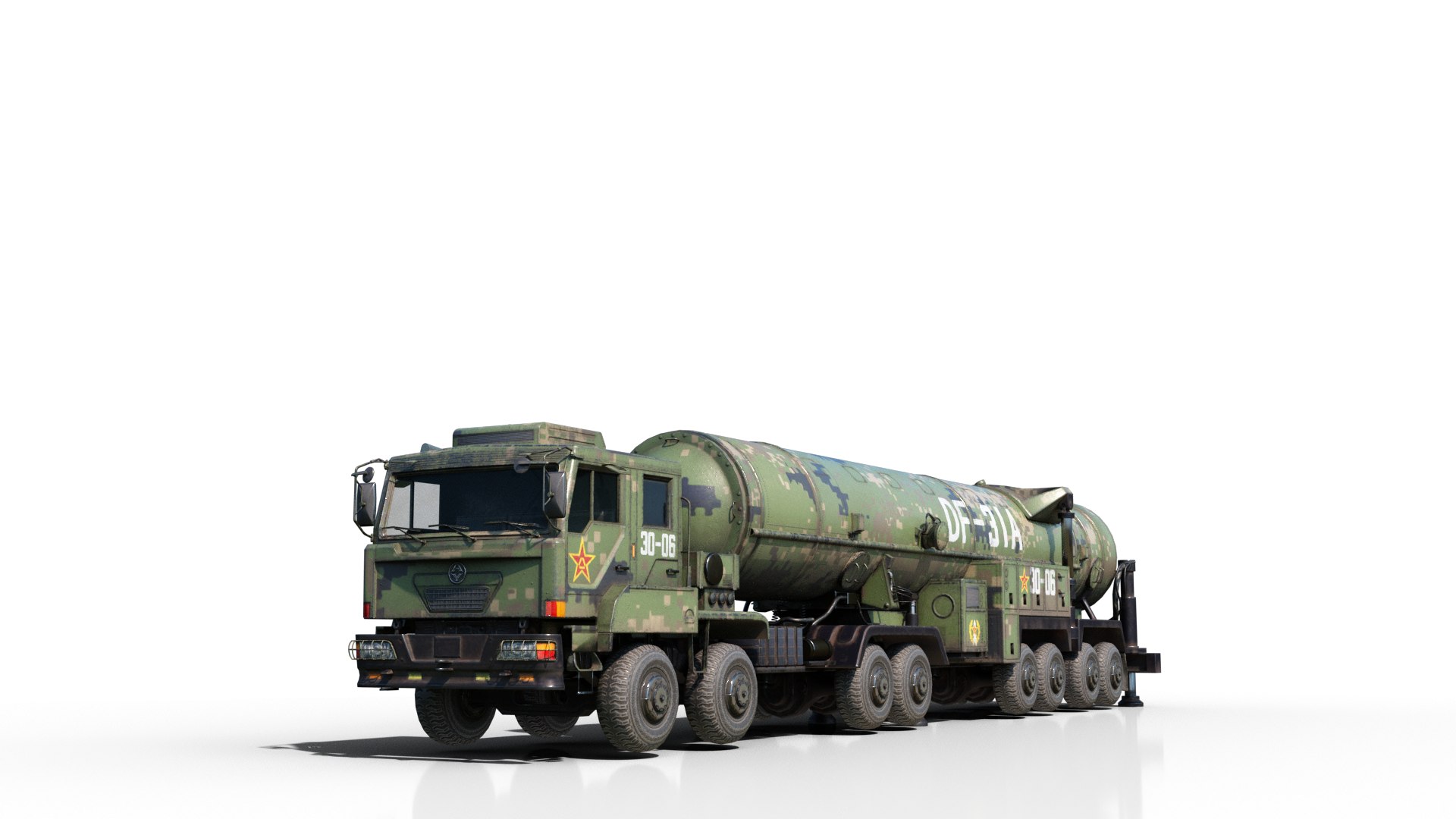 3D 4 Coatings Of DF-31A CSS-10 DF31A Ballistic Missile Launcher - TurboSquid 2400063