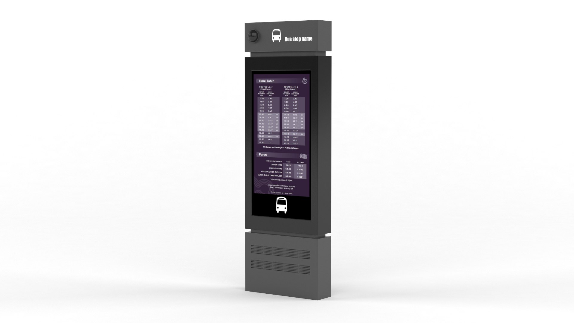 Bus Stop Digital Signage Display 3D - TurboSquid 2272837