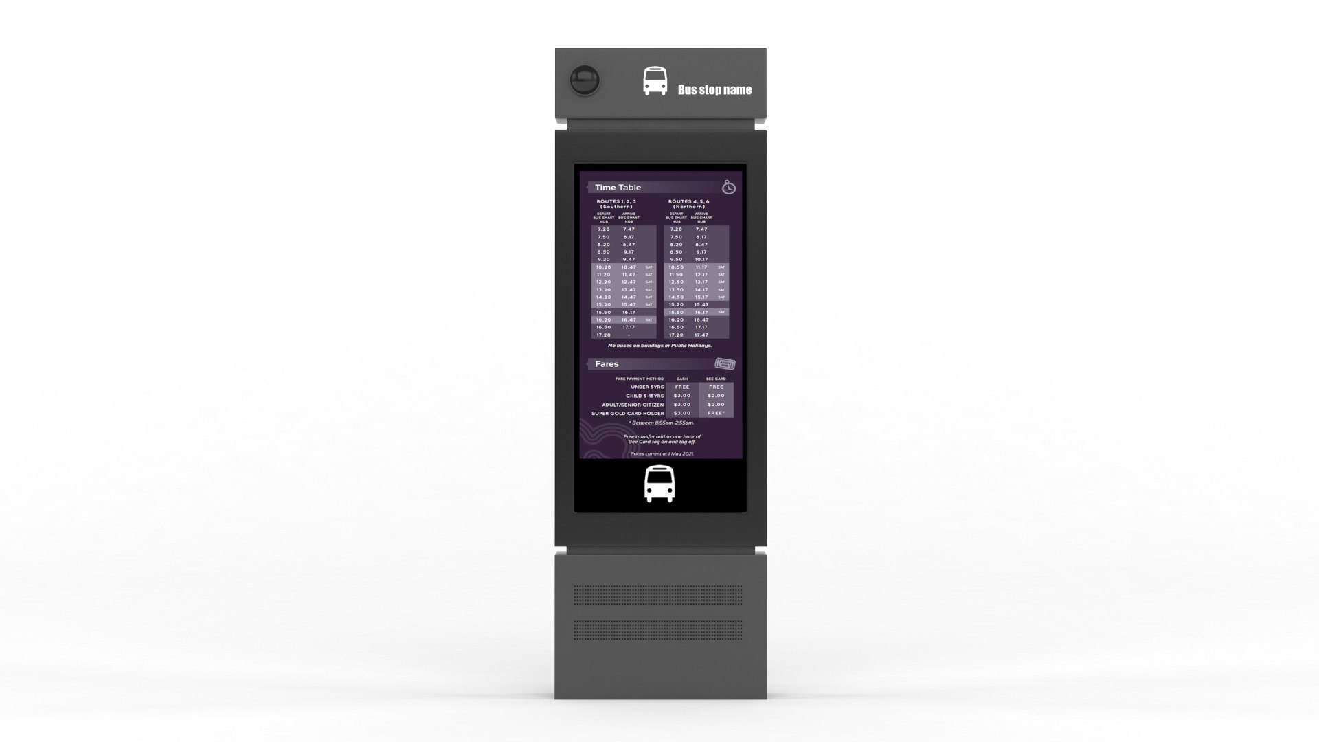 Bus Stop Digital Signage Display 3D - TurboSquid 2272837