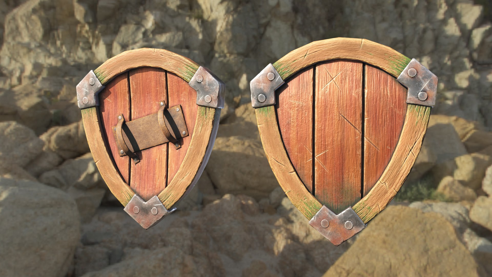 3D wood shield model - TurboSquid 1648548