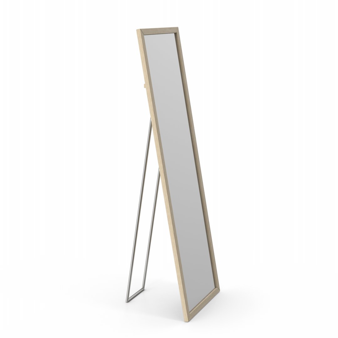 3D model Standing Mirror With Wooden Frame - TurboSquid 2113235