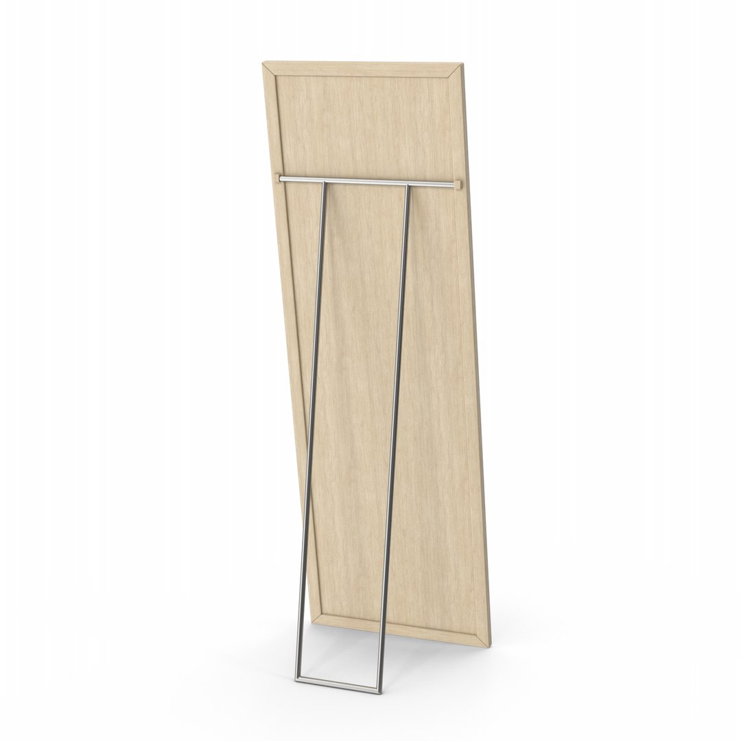 3D model Standing Mirror With Wooden Frame - TurboSquid 2113235