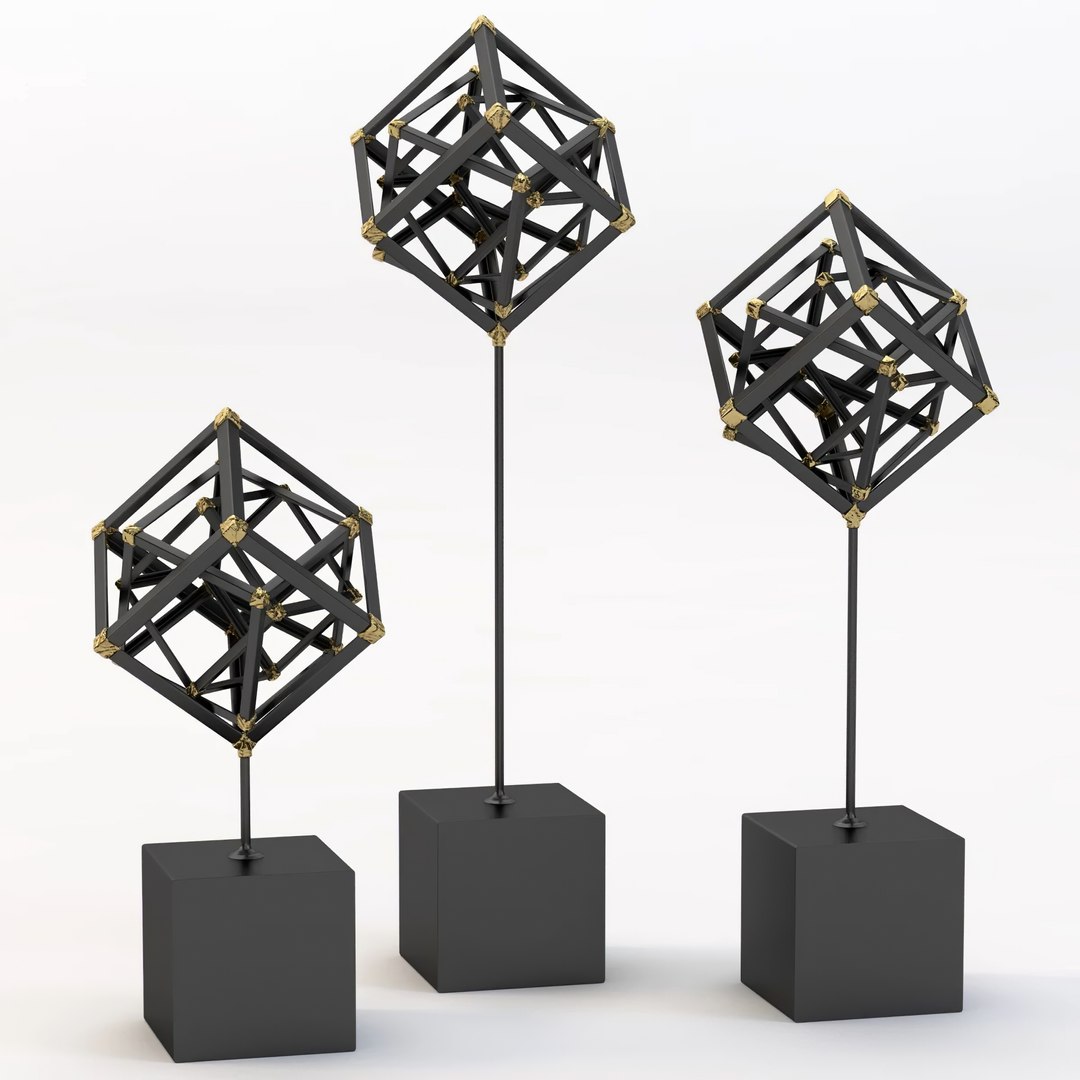 3D Tilted Cube Sculptures By DwellStudio - TurboSquid 1962020
