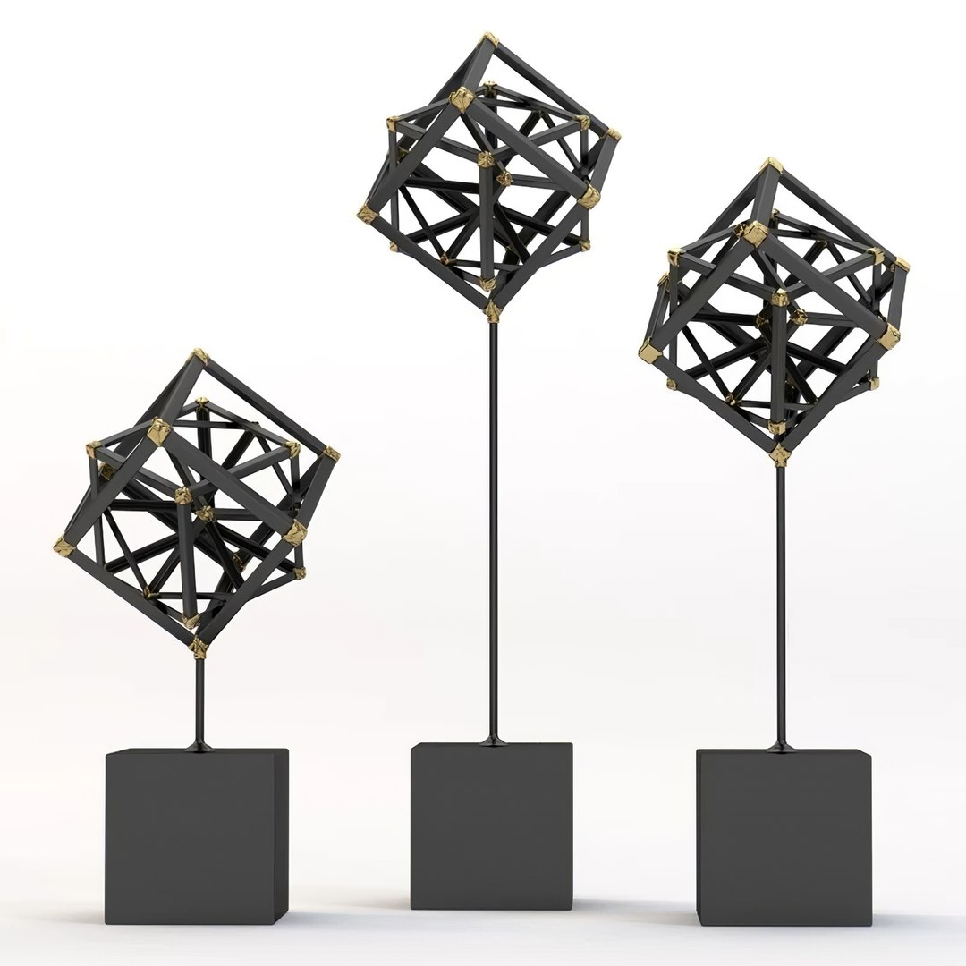 3D Tilted Cube Sculptures By DwellStudio - TurboSquid 1962020