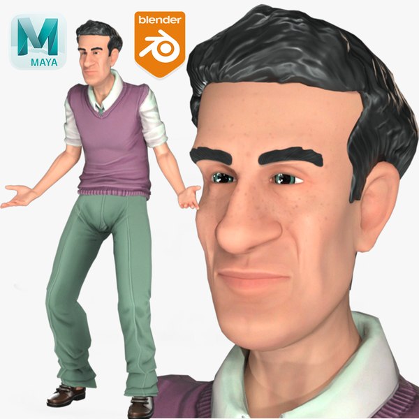 3D модель 3D модель персонажа из мультфильма Rigged Man-Zain ...