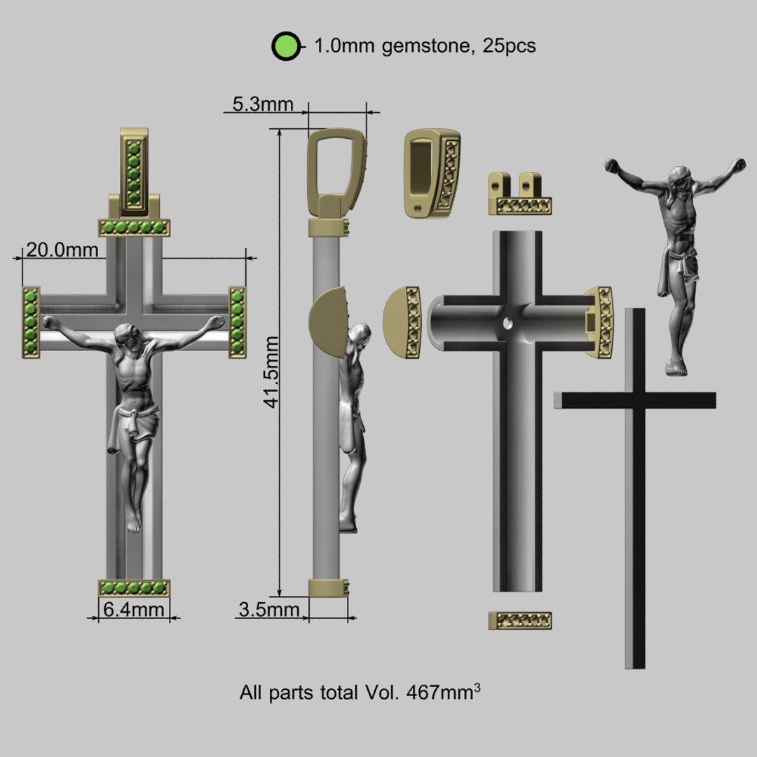 Gold Cross With Jesus 3D Model - TurboSquid 1778812