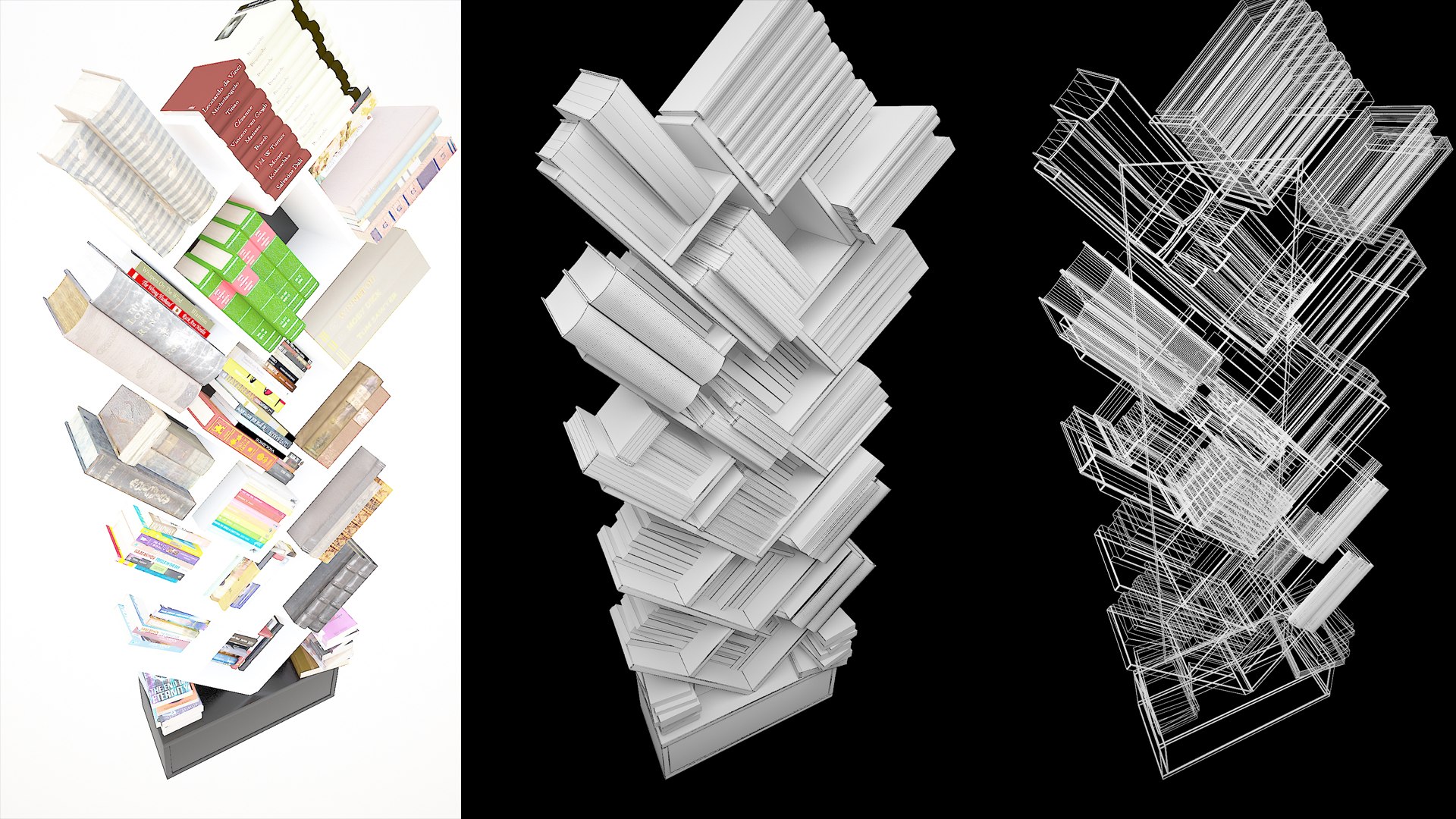 Bookshelf Tree Of Knowledge With Books Model - TurboSquid 1876215