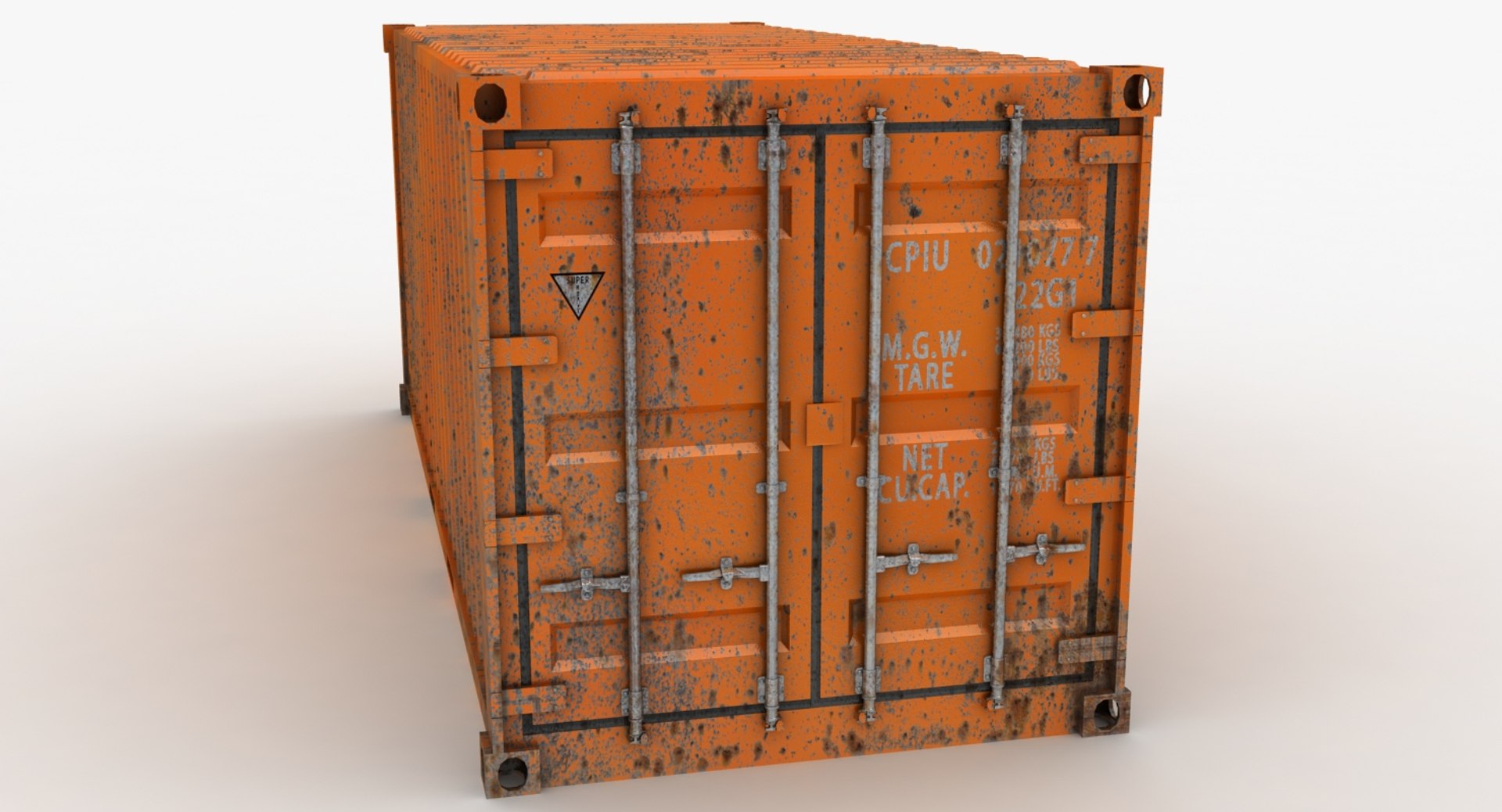Rusty Container 20ft Green Model - TurboSquid 1293899