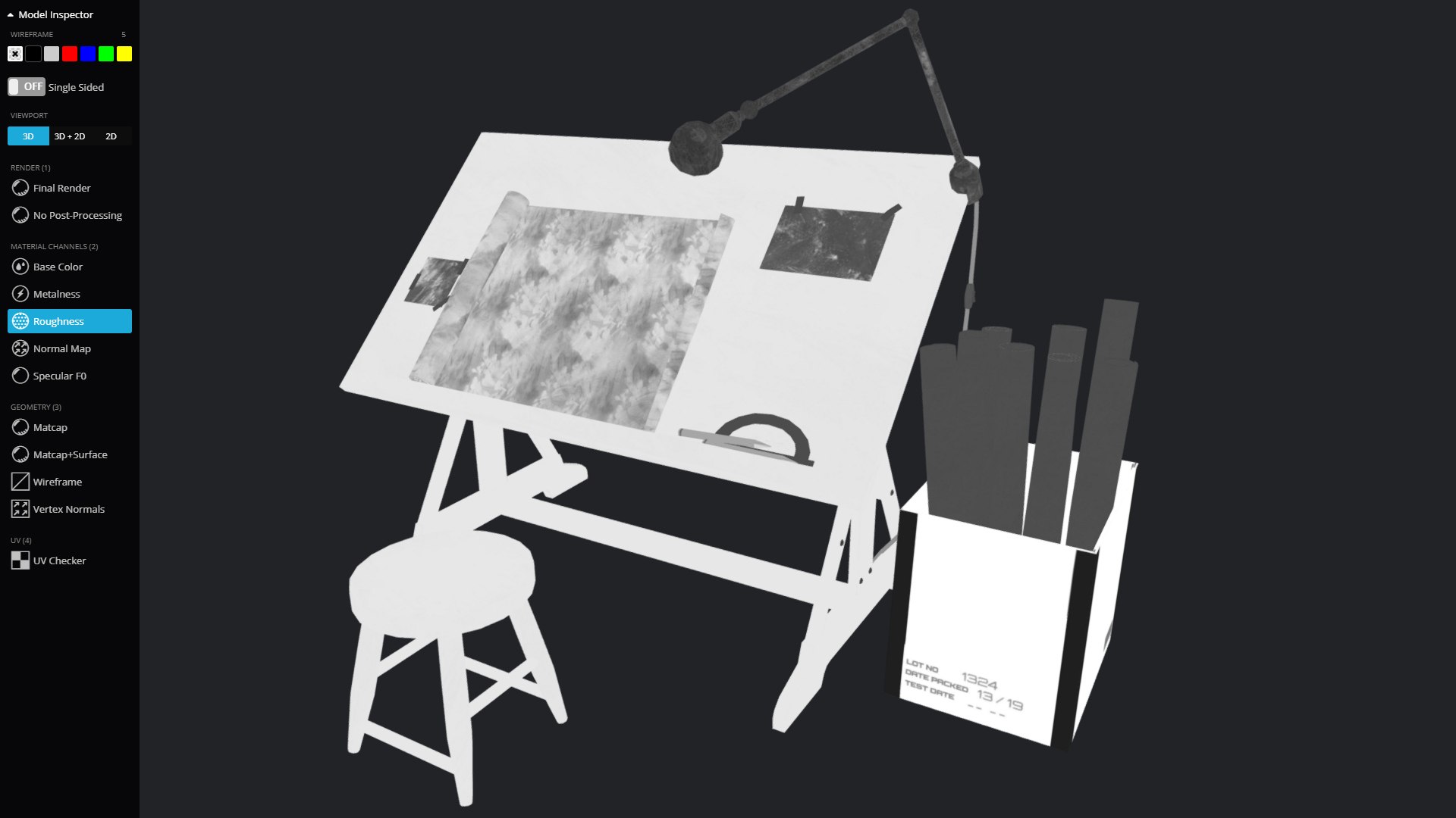 3D Model Drafting Table - TurboSquid 1386747