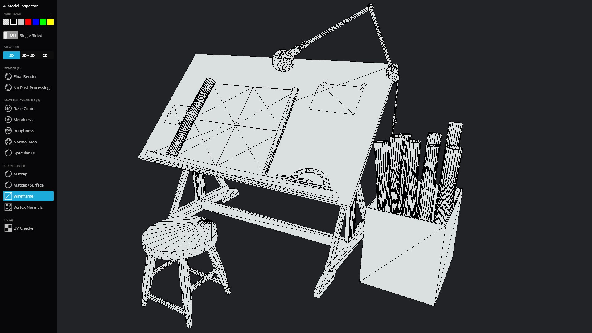3D Model Drafting Table - TurboSquid 1386747