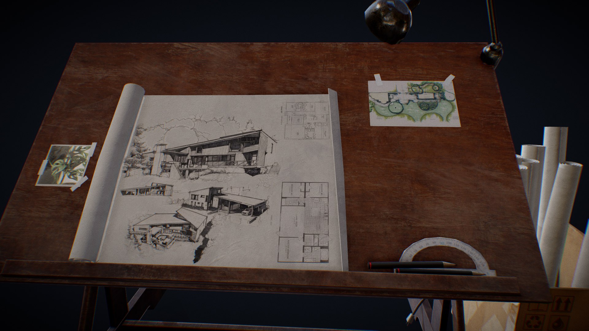 3D Model Drafting Table - TurboSquid 1386747