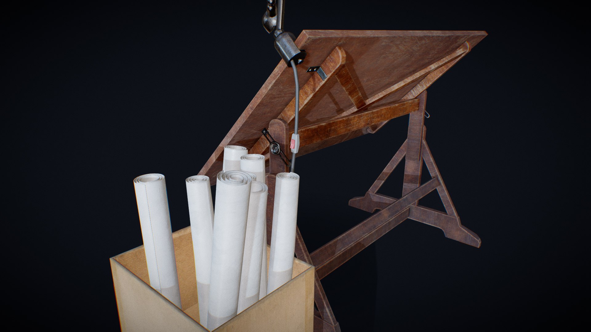 3D Model Drafting Table - TurboSquid 1386747