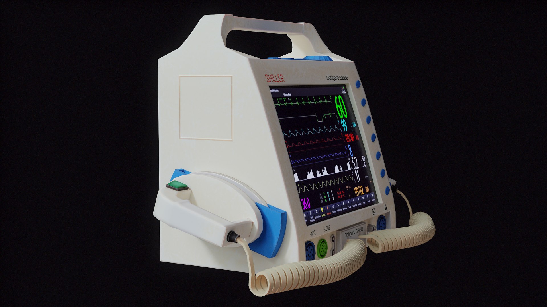 3D Model Defibrillator Schiller Defigard 5000 PBR - TurboSquid 2130537