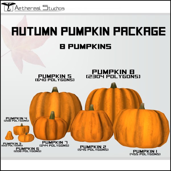 autumn pumpkins package 3d model